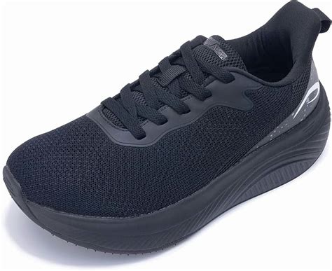 Maykx Womens Wide Toe Box Walking Shoes With Orthotic Arch Support For Plantar Fasciitis Relief