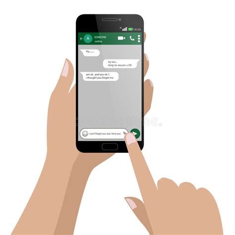 Messenger Window Chating And Messaging Social Network Smartphone Stock Vector Illustration Of