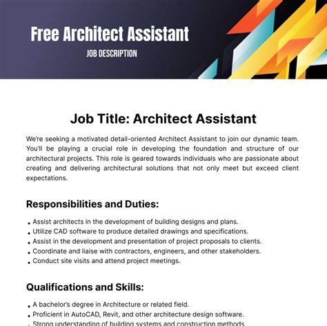 Architect Assistant Job Description At Deborah Frias Blog