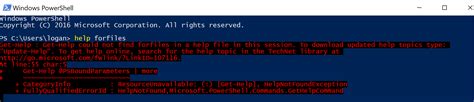 Powershell Helpnotfoundexception Could Not Find Forfiles In A Help