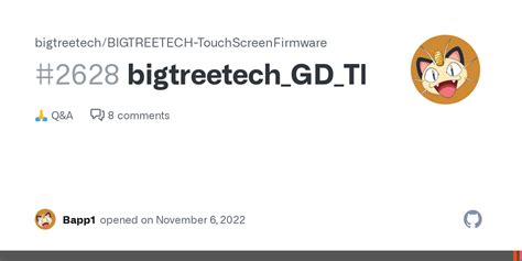 Bigtreetech GD TFT E V Bigtreetech BIGTREETECH TouchScreenFirmware Discussion