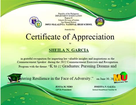 Certificate Of Appreciation Guest Speaker Pdf