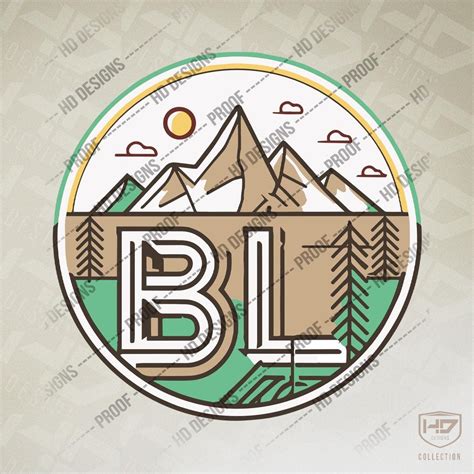 Bl Initials Logo Set Full Color Outdoor Adventure And Exploration Digital Download Etsy