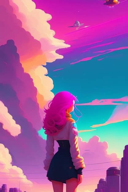 Cartoon Girl Background Wallpaper