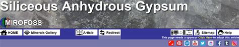 Siliceous Anhydrous Gypsum Mirofoss
