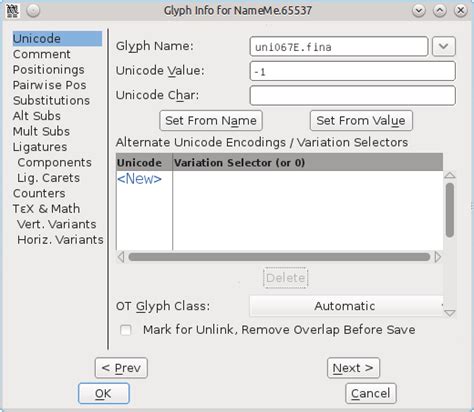design with fontforge adding glyphs to an arabic font