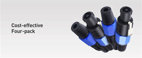 4 Pack 4 Pole Connector For Speaker Cable