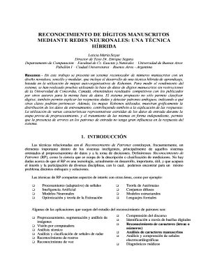 Fillable Online Dc Uba Reconocimiento De D Gitos Manuscritos Mediante Redes Neuronales