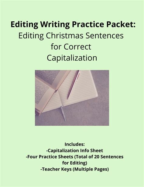 Ela Christmas Editing Writing Correct Capitalization Middle High