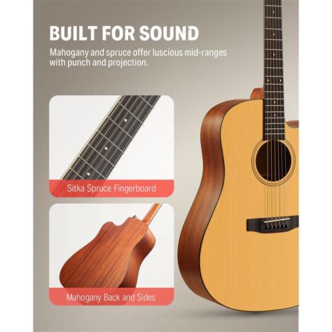 Donner Dag 1c Cutaway Akustik Gitar Seti Natural Doremusic