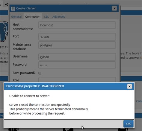 Postgresql Postgres Docker Not Connected With Pgadmin4 In Linux