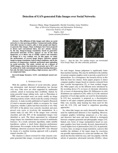 pdf detection of gan generated fake images over social networks
