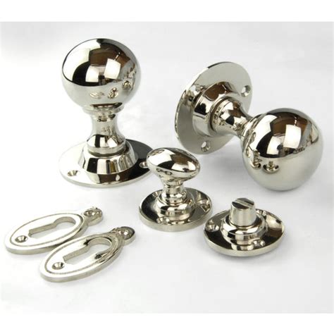 Vintage Period Style Solid Brass Round Ball Door Knobs Handles Polis Jonesandgrey