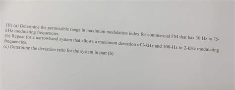 Solved Iii A Determine The Permissible Range In Maximum