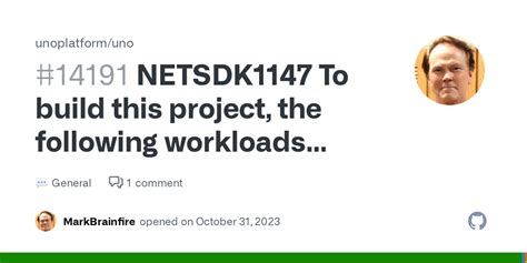 Netsdk1147 To Build This Project The Following Workloads Must Be