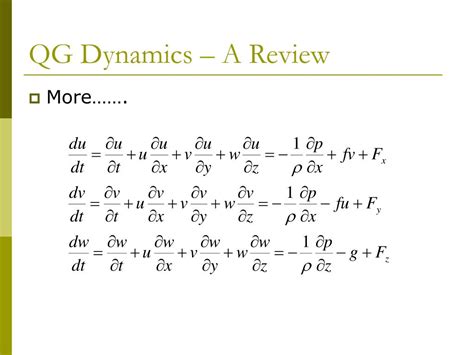 Ppt Qg Dynamics A Review Powerpoint Presentation Free Download