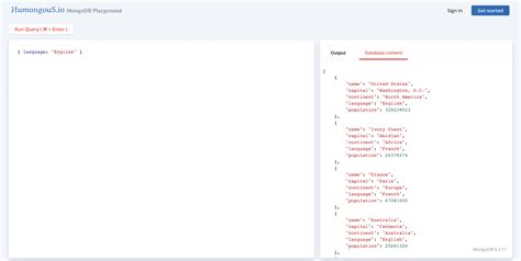 Humongous Online MongoDB Playground