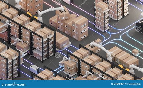 Warehouse Management With Automated Robotics The Transport Vehicle Uses