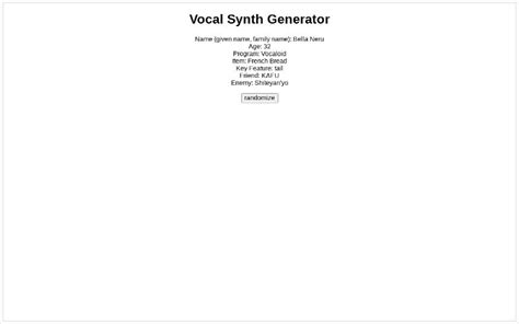 Vocal Synth Generator