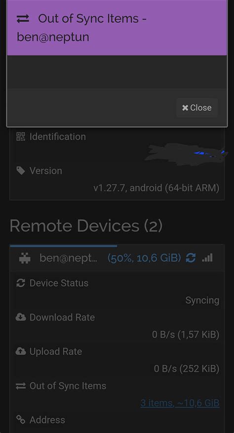 Bug Remote Device Reports 10GB Outstanding Sync Vs Up To Date Everywhere Else Empty