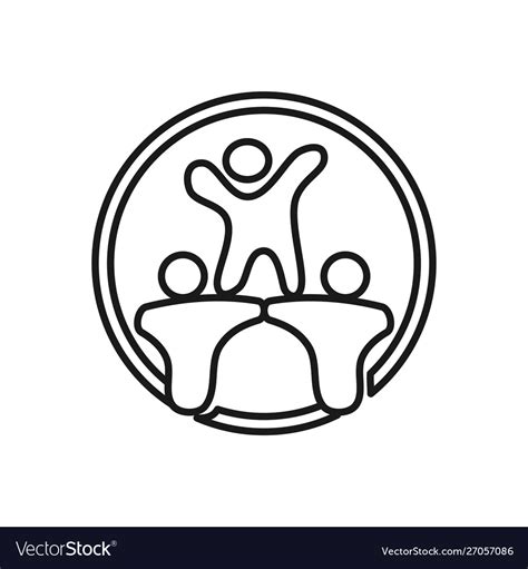 People Commitment Teamwork Together Outline Logo Vector Image