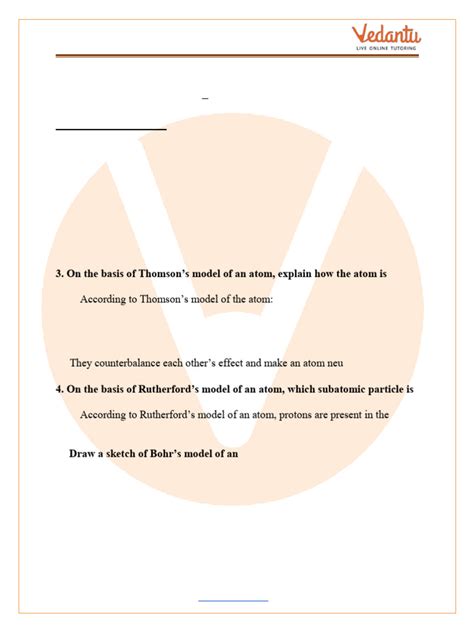 Ncert Solutions Class 9 Science Chapter 4 Structure Of The Atom Pdf Pdf