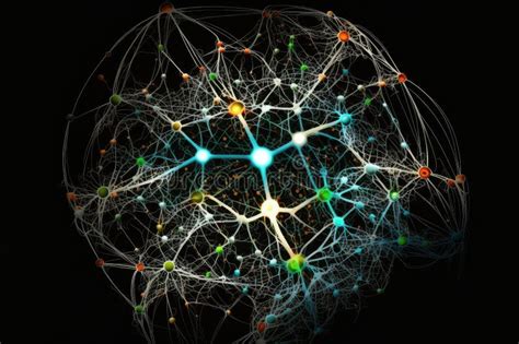 Neural Network With Its Nodes And Connections Visible Processing Complex Data Stock