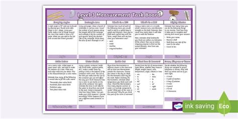 Level 3 Measurement Task Board Teacher Made Twinkl