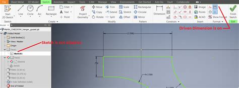 sketch dimension are all driven dimensions in inventor