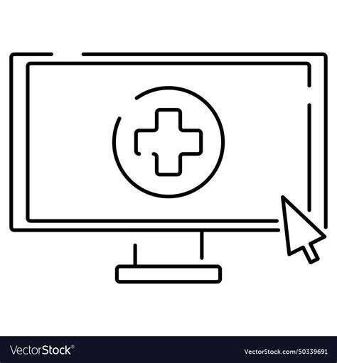 Isolated Line Icon Of Computer Monitor Royalty Free Vector
