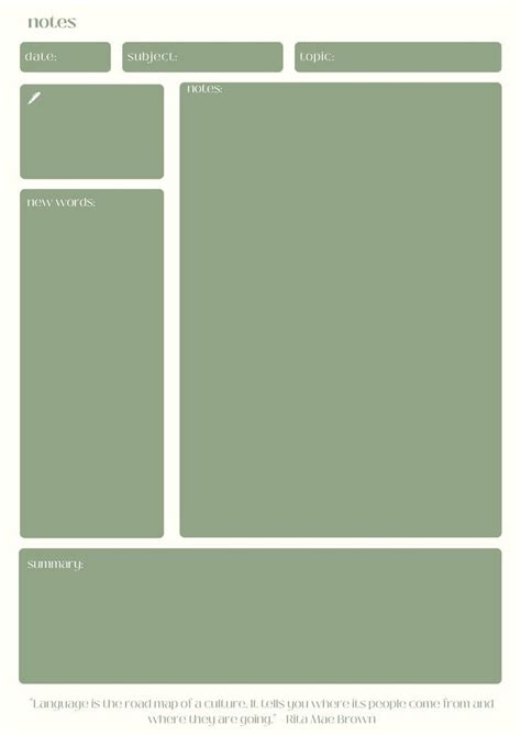 Digital Notes Template Artofit