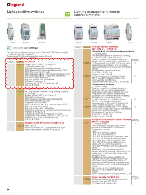 Legrand Light Sensitive Switch Scn Pdf Compact Fluorescent Lamp Fluorescent Lamp