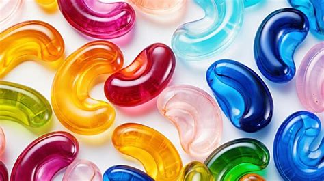 premium ai image colorful jelly worms sweets background generative ai