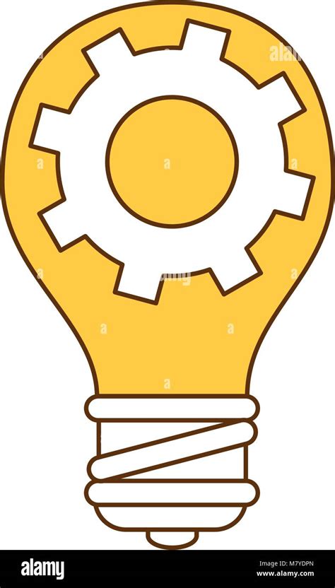 Bulb Light Idea With Gears Vector Illustration Design Stock Vector Image Art Alamy