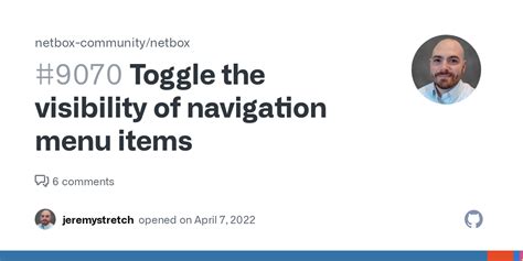Toggle The Visibility Of Navigation Menu Items Issue Netbox Community Netbox GitHub