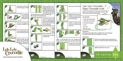 Free Paper Crocodile Craft Lyle Lyle Crocodile Twinkl