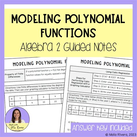 modeling polynomial functions guided notes for algebra 2 made by teachers