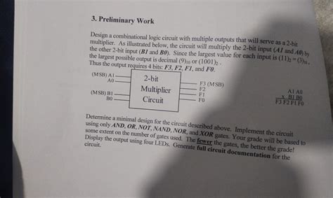 Solved Preliminary Workdesign A Combinational Logic Circuit