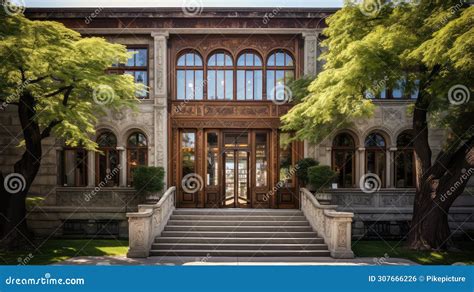 Windows Library Exterior Stock Illustration Illustration Of Landscaping 307666226