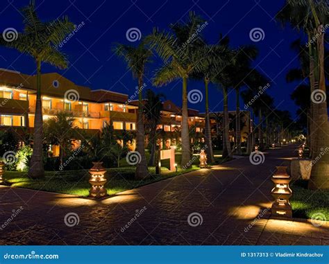 Mexico Resort Hotel Night Stock Image Image Of Landscape 1317313