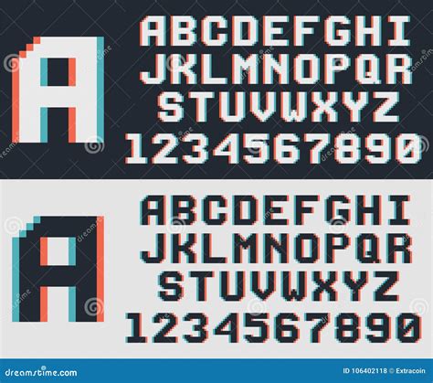 Pixel Video Game Font Retro Bit Letters And Numbers Stock Vector Illustration Of Creative