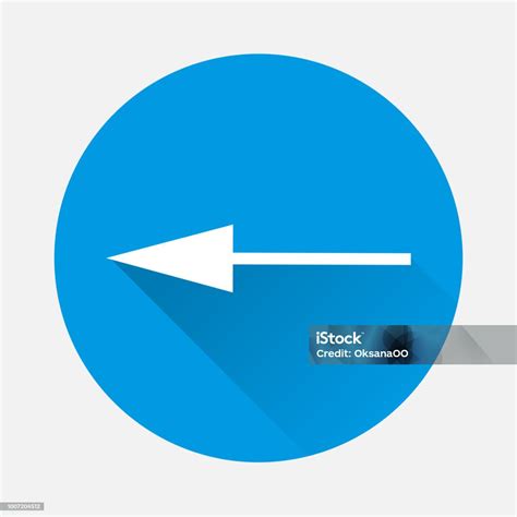 벡터 아이콘 화살표 왼쪽으로 방향을 표시 합니다 파란색 배경에 화살표입니다 플랫 이미지 수프는 긴 그림자 레이어 그룹화 쉽게