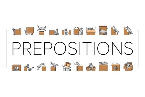 Preposition English Language Icons Set Graphic By Stockvectorwin
