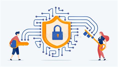 Vector Of Chip Designed For Network Security Is Symbolized By A Padlock