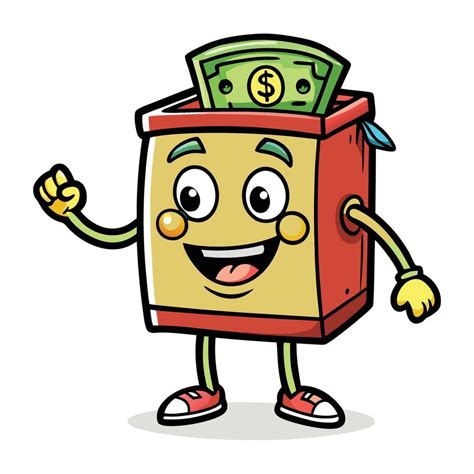 Money Saving Box Cartoon