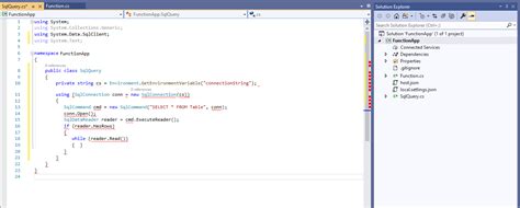 C Use Sql Connection In A Separate File In Azure Function Stack Overflow