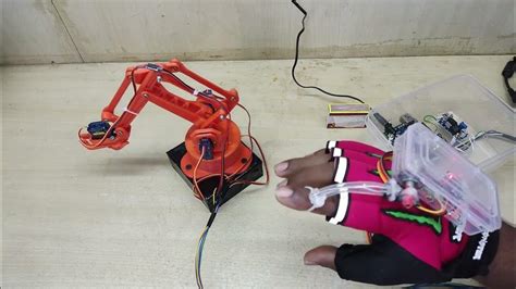 Hand Gesture Controlled Robotic Arm Using Arduino Youtube