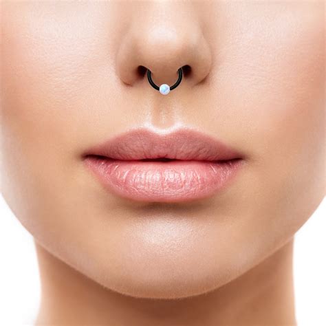 Black Opal Captive Septum Ring Quality Design And Affordable Rock Septum Rings