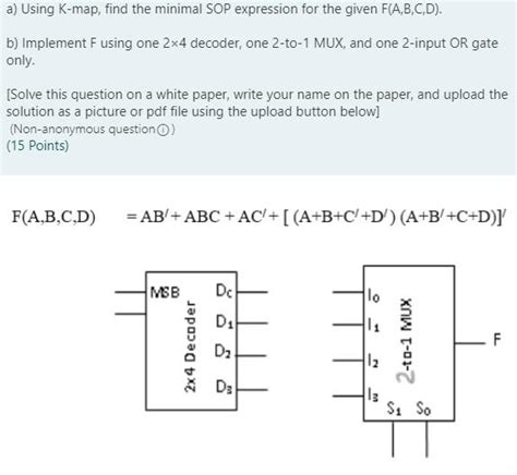Solved A Using K Map Find The Minimal Sop Expression For