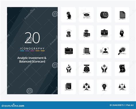 20 Analytic Investment And Balanced Scorecard Solid Glyph Icon For Presentation Stock Vector